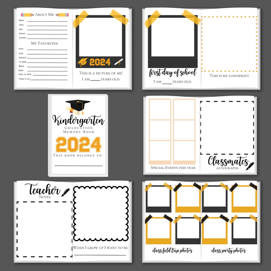 Kindergarten Graduation Memory Book, Kinder Graduation, Memory Book ...