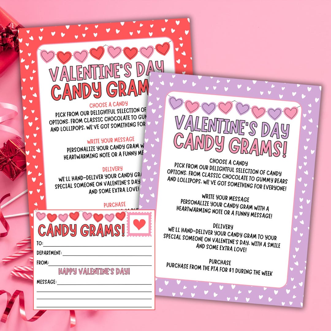 Valentine Candy Gram, Valentine Gram,candy Grams,candy Gram Template ...