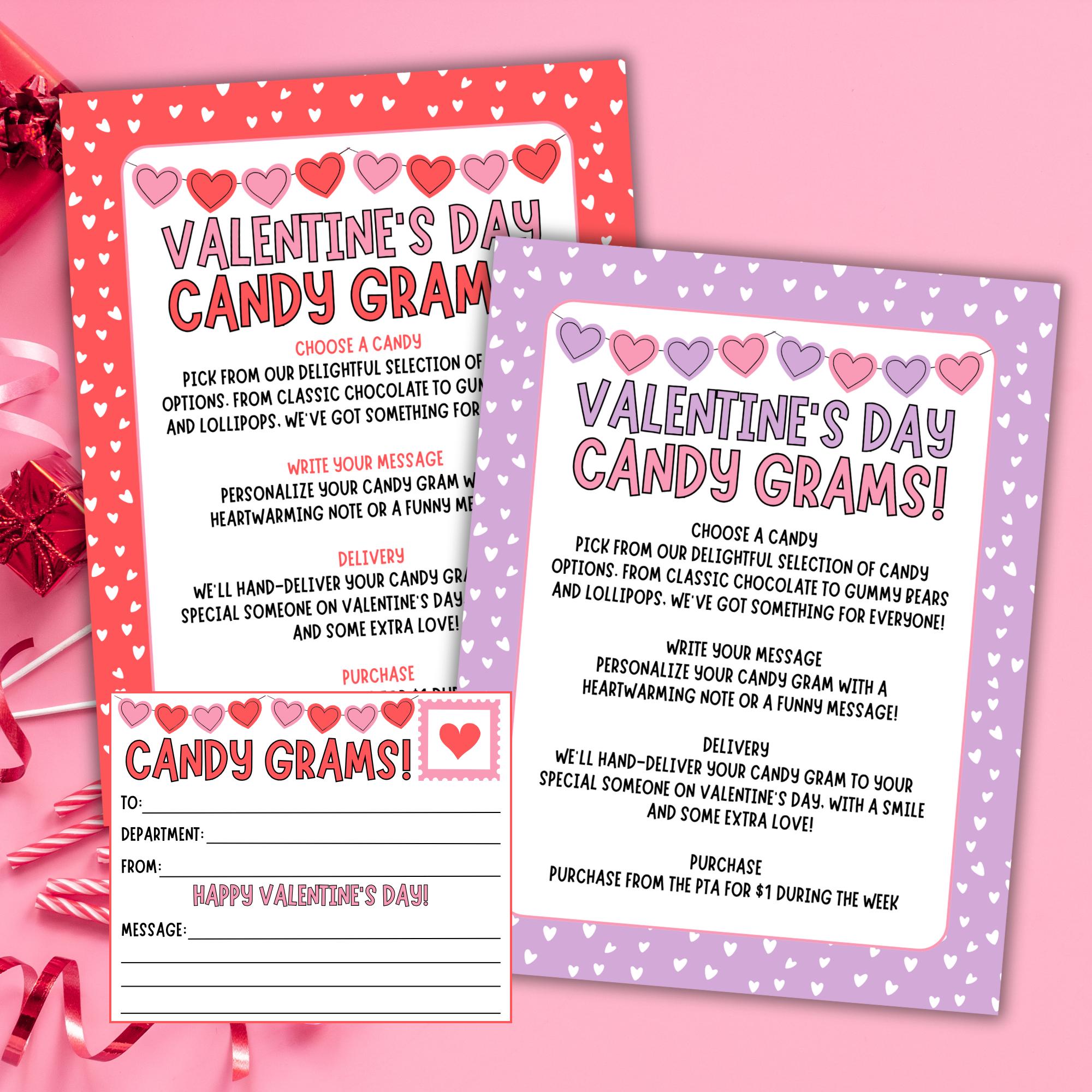 Valentine Candy Gram Flyer: Editable Canva Template - Etsy