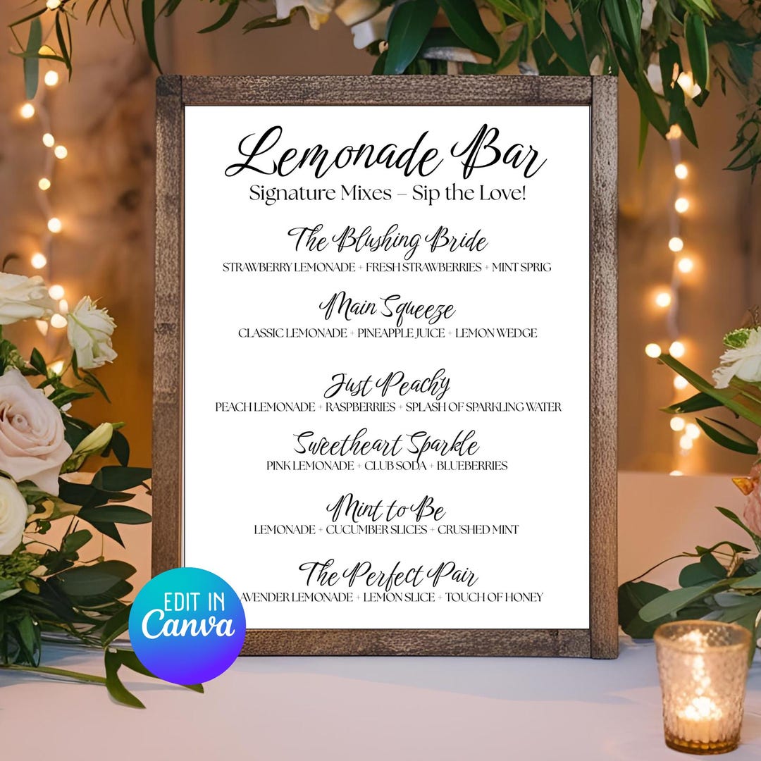 Wedding Lemonade Bar, Lemon Decor, Lemonade Bar, Lemonade Stand Sign ...