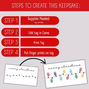 Fingerprint Gift Tag, Kids Ornament Tag,classroom Fingerprint Tag ...