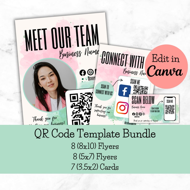 QR Code Flyer, Qr Code Sign, Editable Templates, Social Media Sign ...