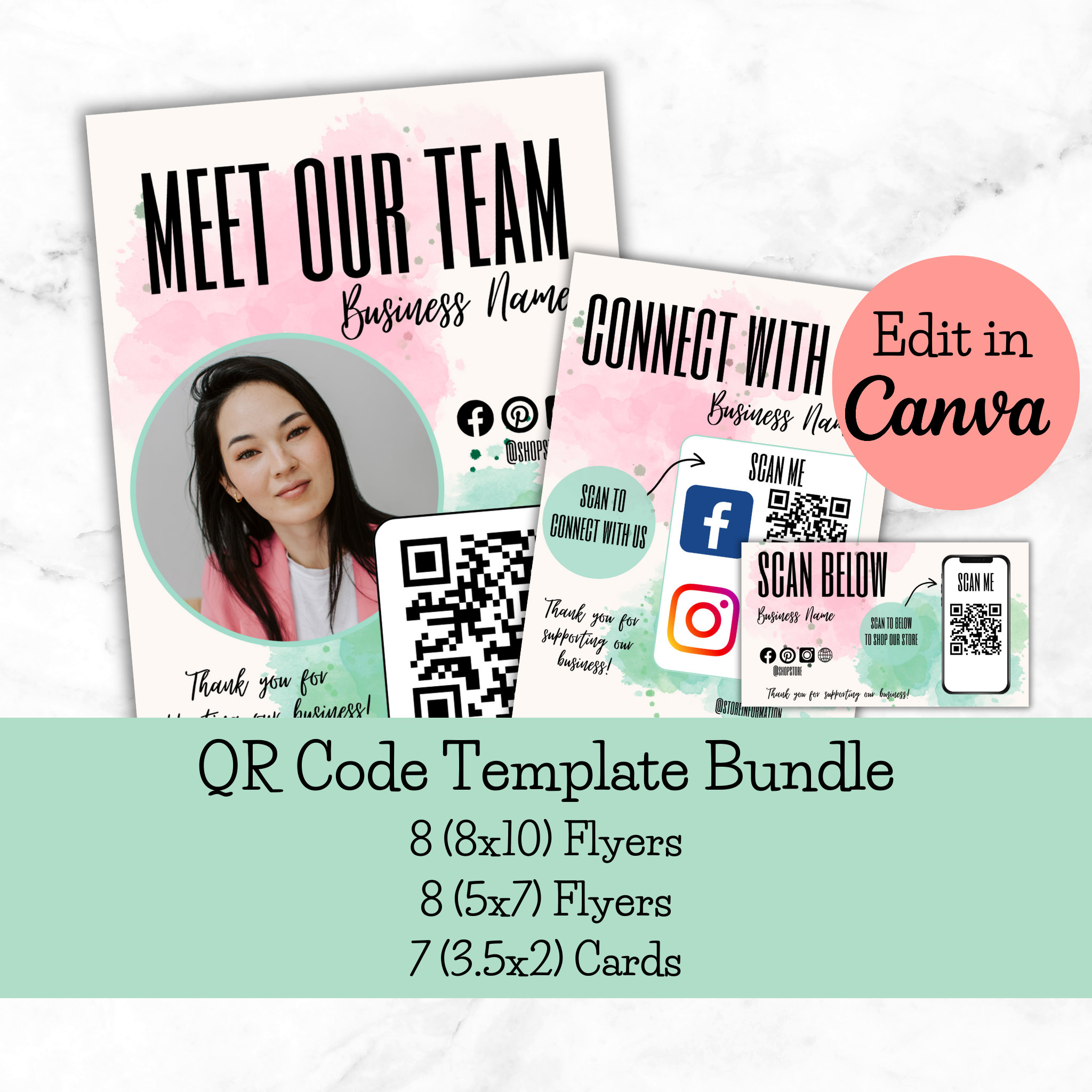 QR Code Flyer, Qr Code Sign, Editable Templates, Social Media Sign ...