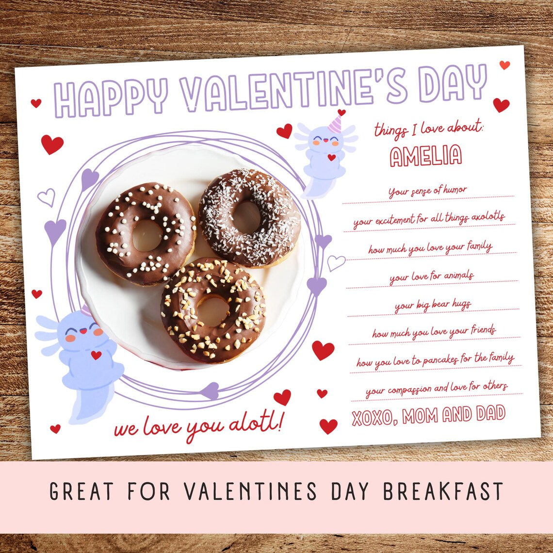 Editable Valentine's Day Placemat: Personalized Kids Activity Mat ...