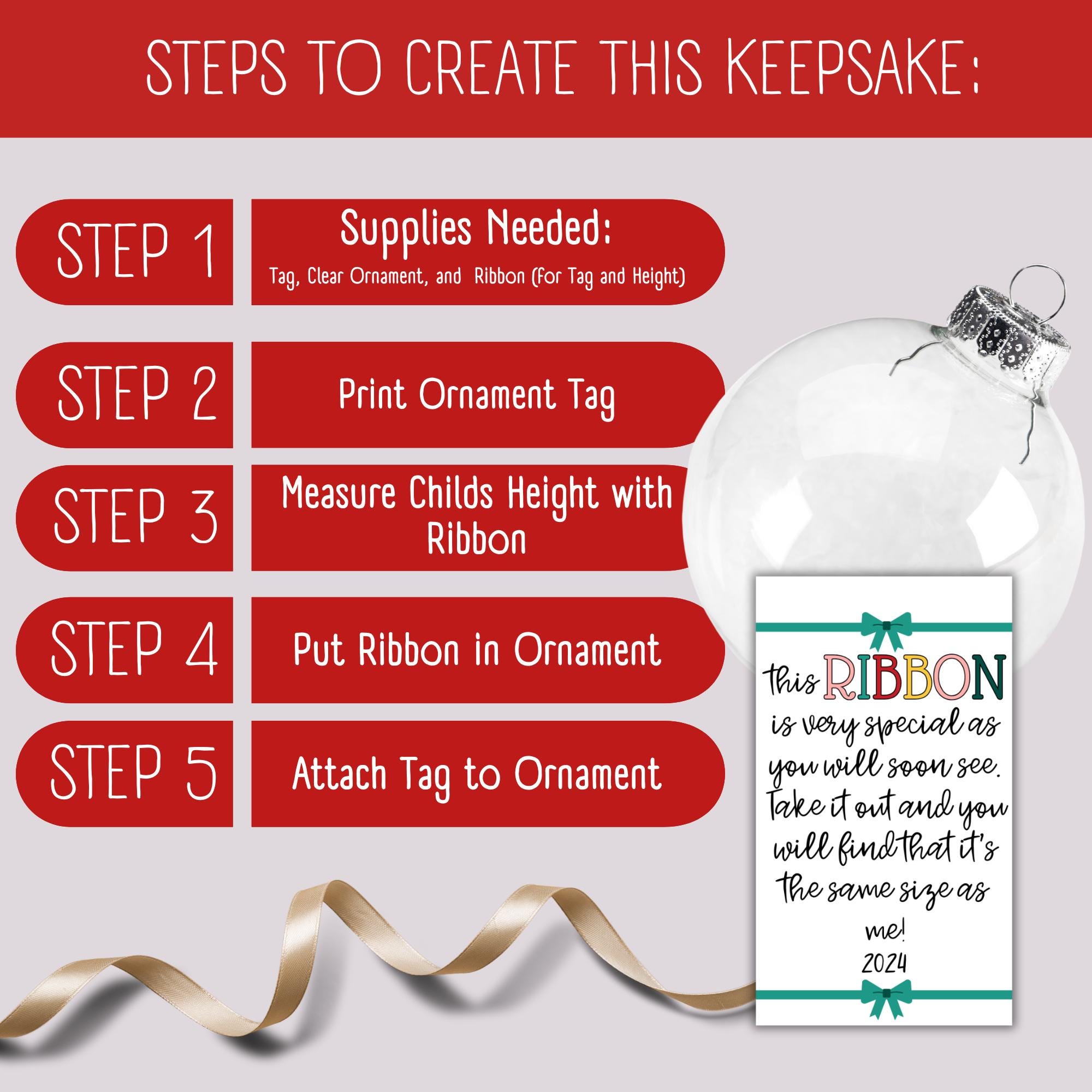 Height Ribbon,tag, Same Size as Me,ribbon Ornament,height Ornament Tag ...