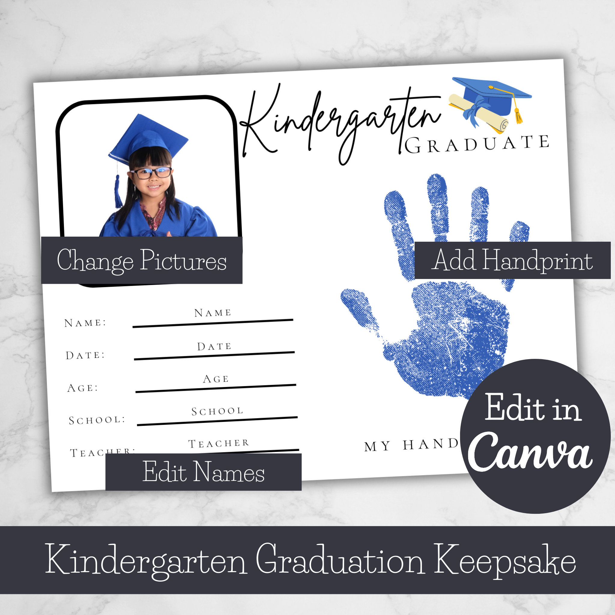 Editable Kindergarten Graduation Keepsake, Kindergarten Graduation ...