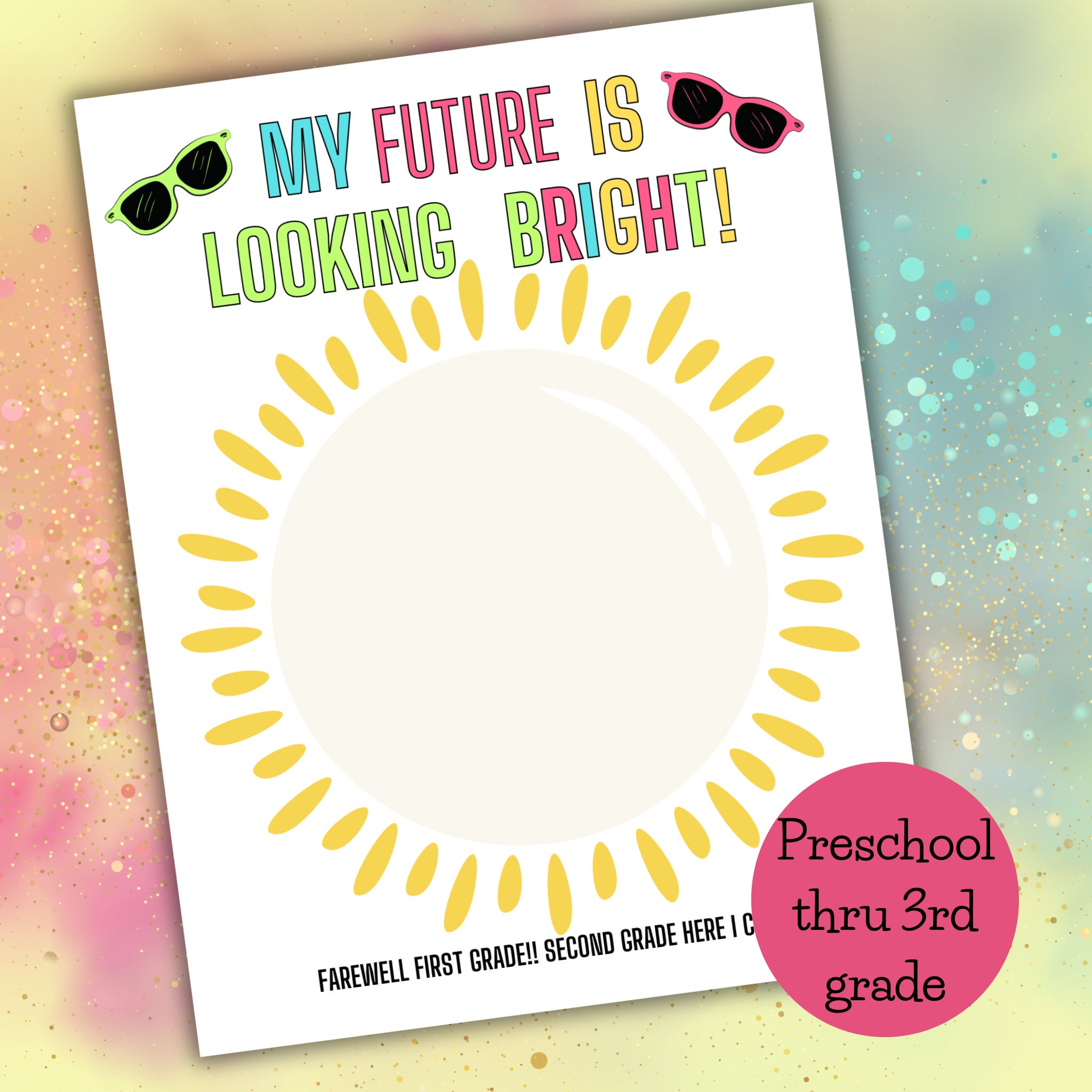 Future is Looking Bright Handprint Art: School Keepsake (digital ...