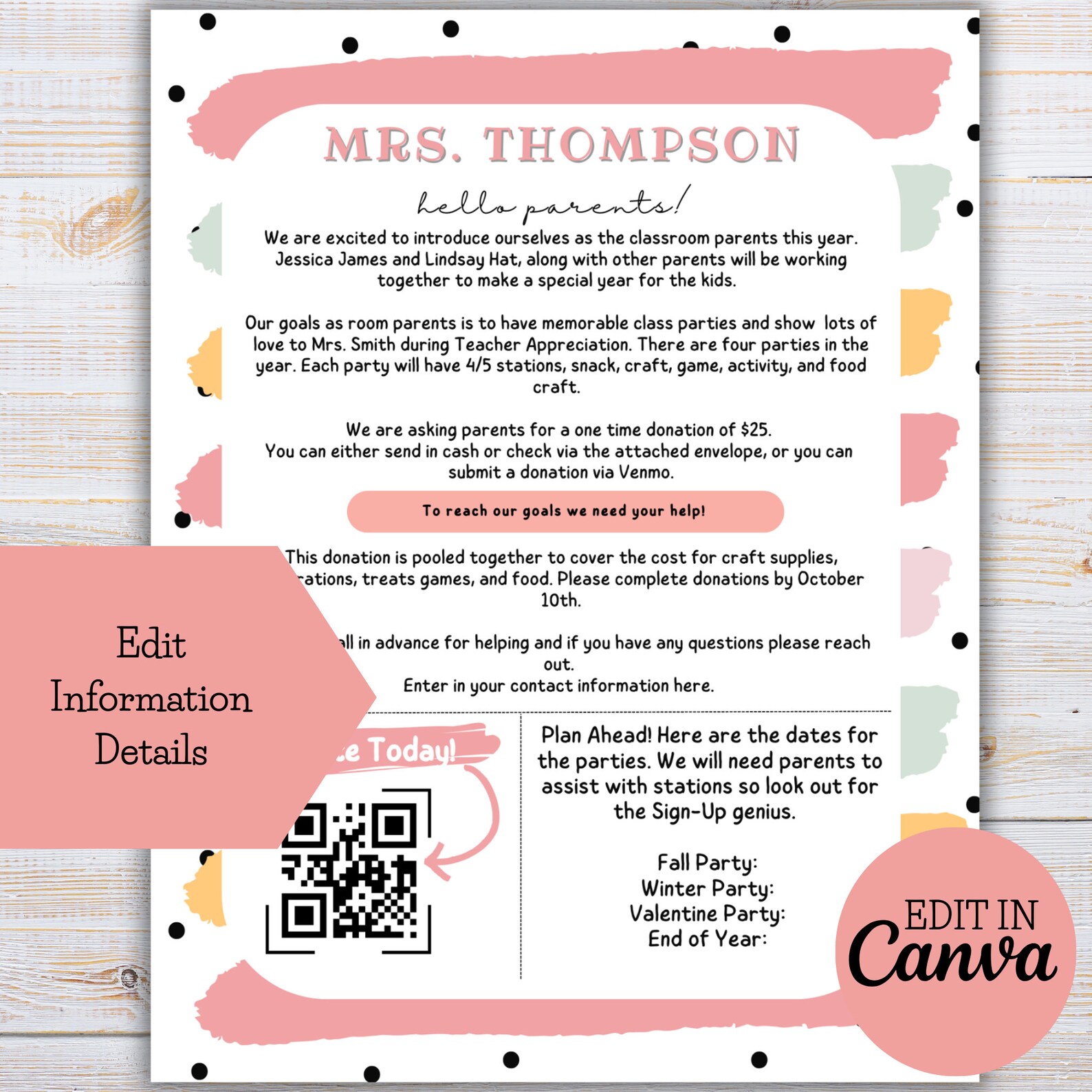 20 Editable Templates,classroom Parent Bundle,volunteer, Welcome Letter ...