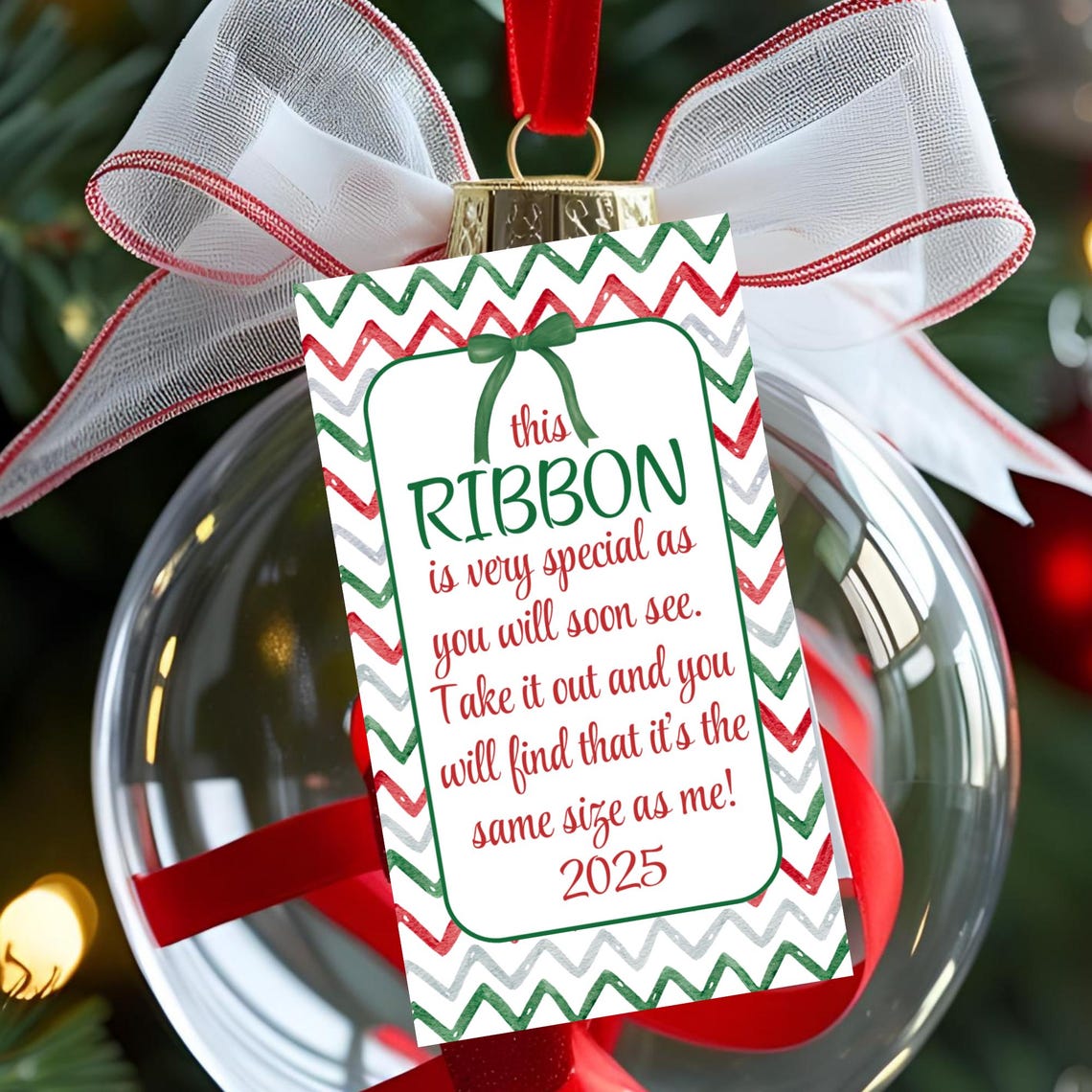 Ribbon Height Keepsake Ornament Tag - Etsy
