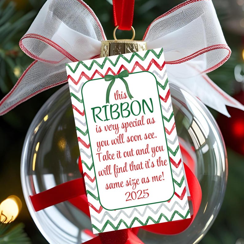 Ribbon Height Keepsake Ornament Tag - Etsy