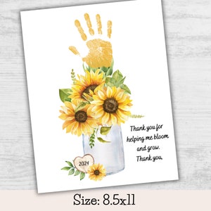 Teacher Appreciation Gift Handprint Art, Instant Download, Printable ...