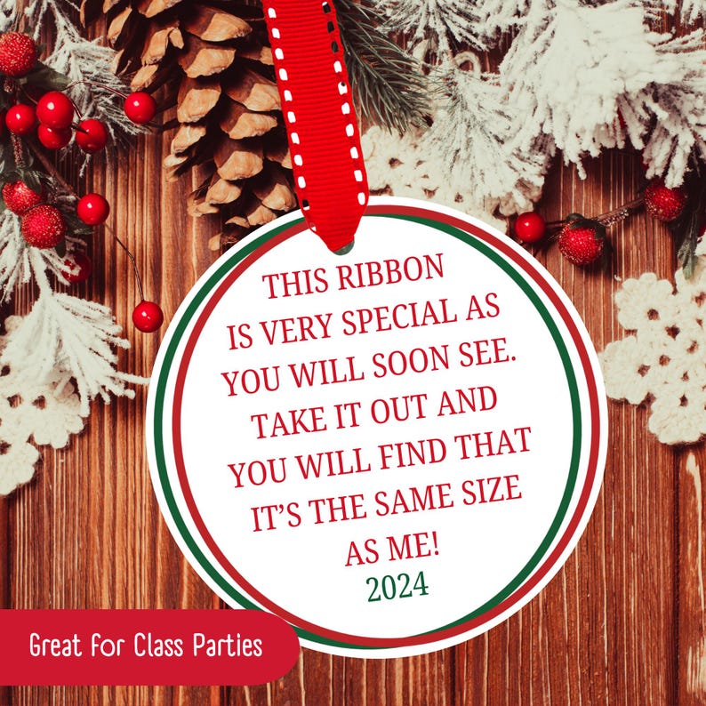 Child's Height Ribbon Ornament Tag (digital Download) - Etsy