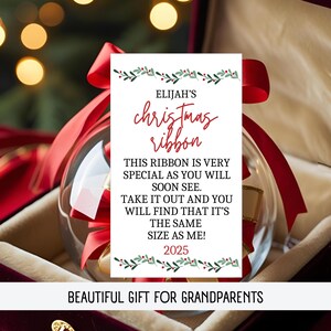 Editable Ribbon Height Ornament Tag: DIY Christmas Keepsake (canva ...
