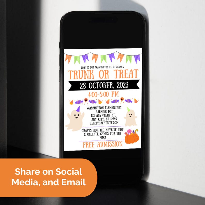 Trunk or Treat Flyer: Halloween Event, Editable Template (canva) - Etsy