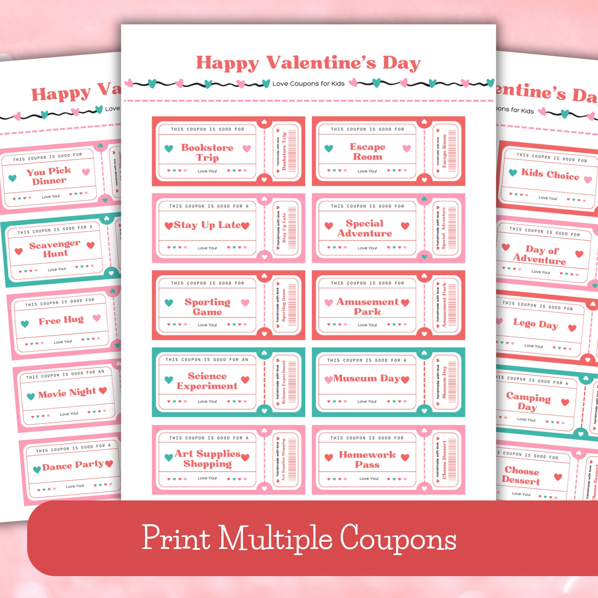 Editable Kids Valentine's Day Coupons: Printable Love Coupon Book ...