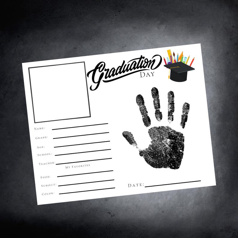 Graduation Day Handprint Craft: School Keepsake (printable) - Etsy