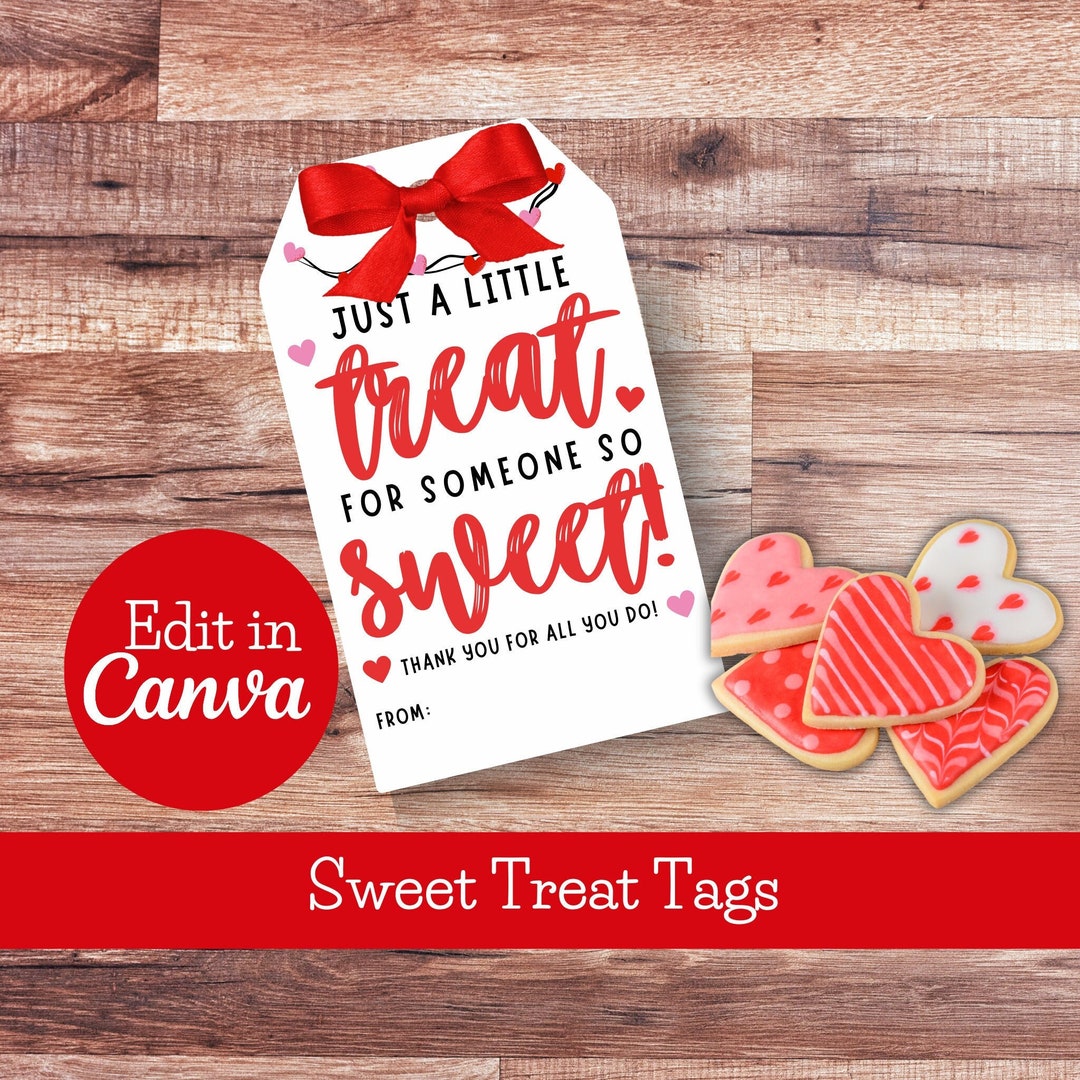 Personalized Teacher Gift Tag, Sweet Treat Design (editable Canva) - Etsy