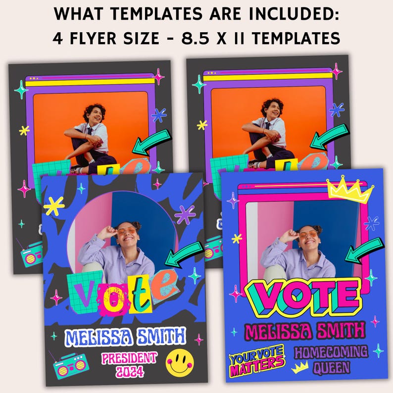 Student Council Campaign Flyer Templates: Editable Voting Posters ...