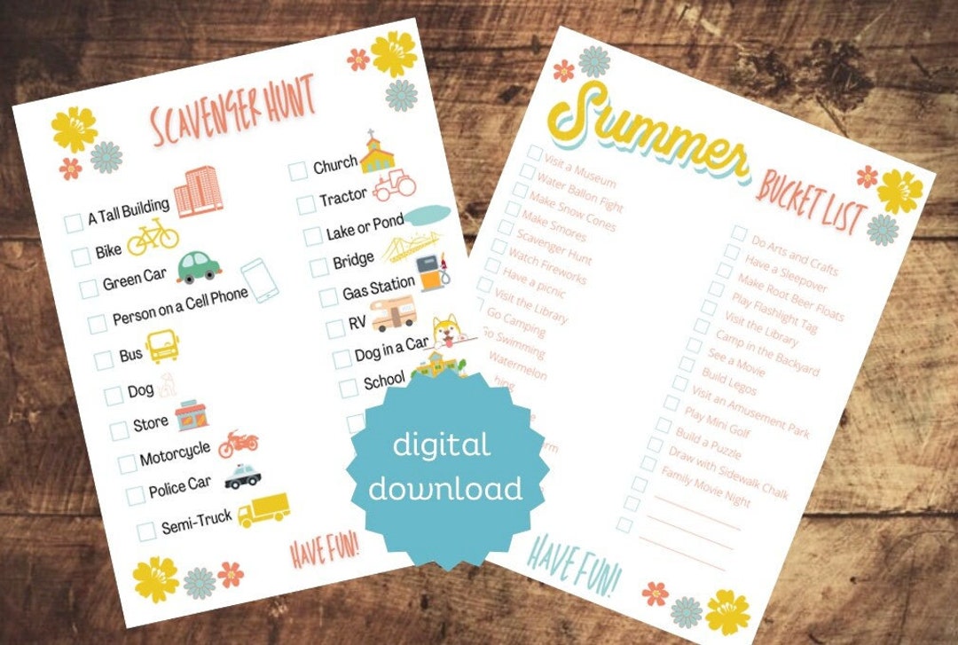 Bucket List and Scavenger Hunt, Scavenger Hunt Bundle, Scavenger Hunt ...