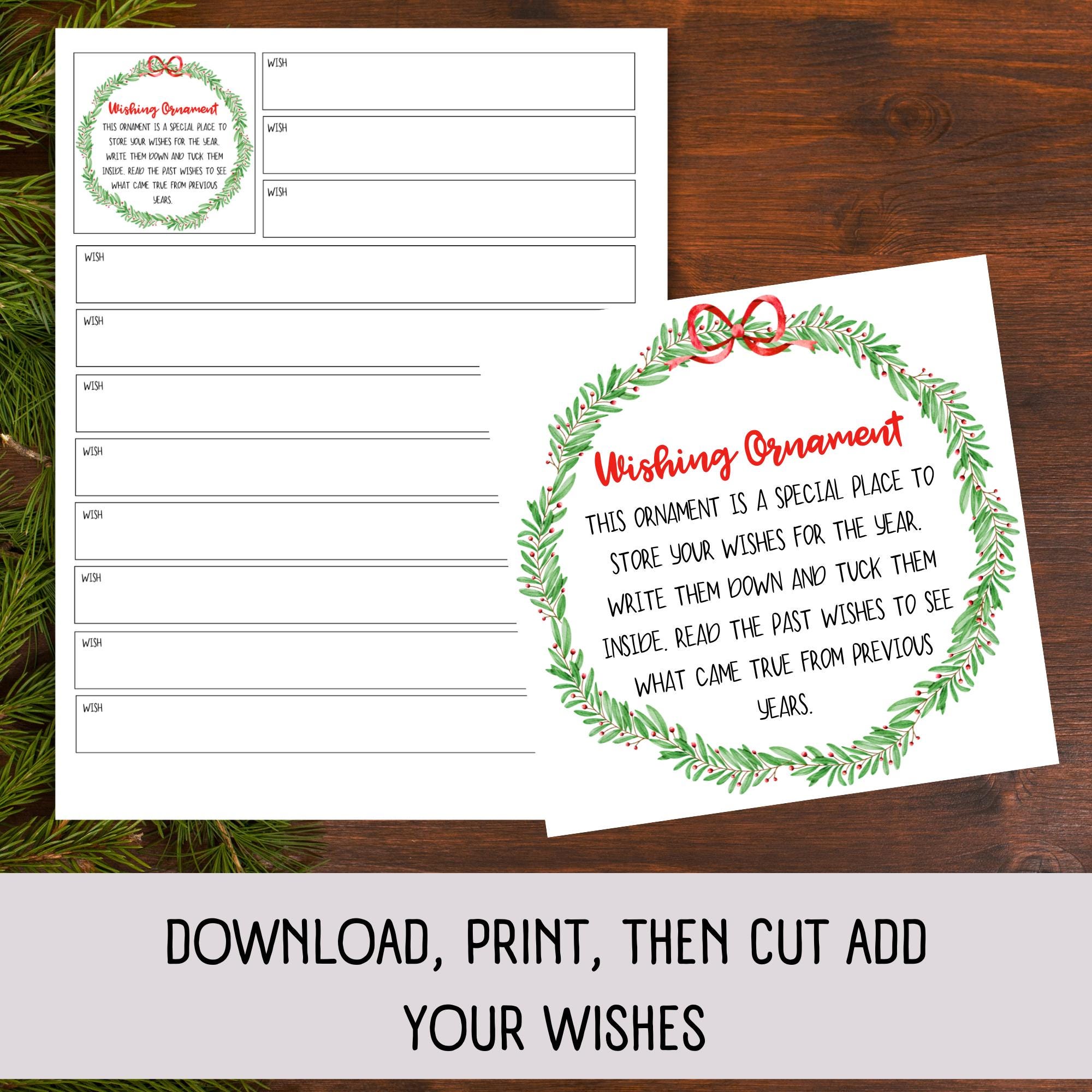 Wishing Ornament Tag: Christmas Class Craft (digital Download) - Etsy