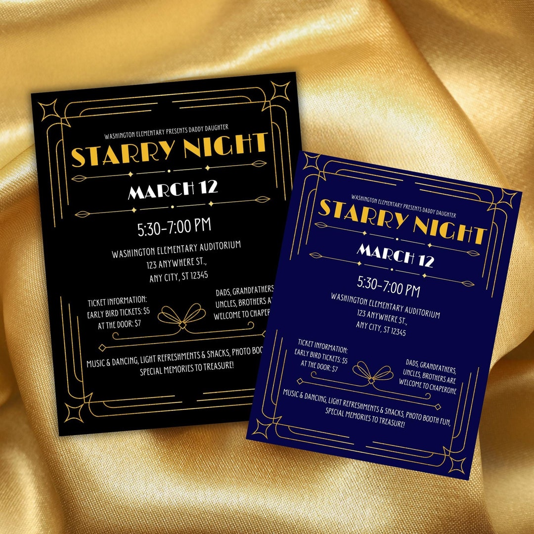 Hollywood Daddy Daughter Dance Flyer Template (digital Download) - Etsy