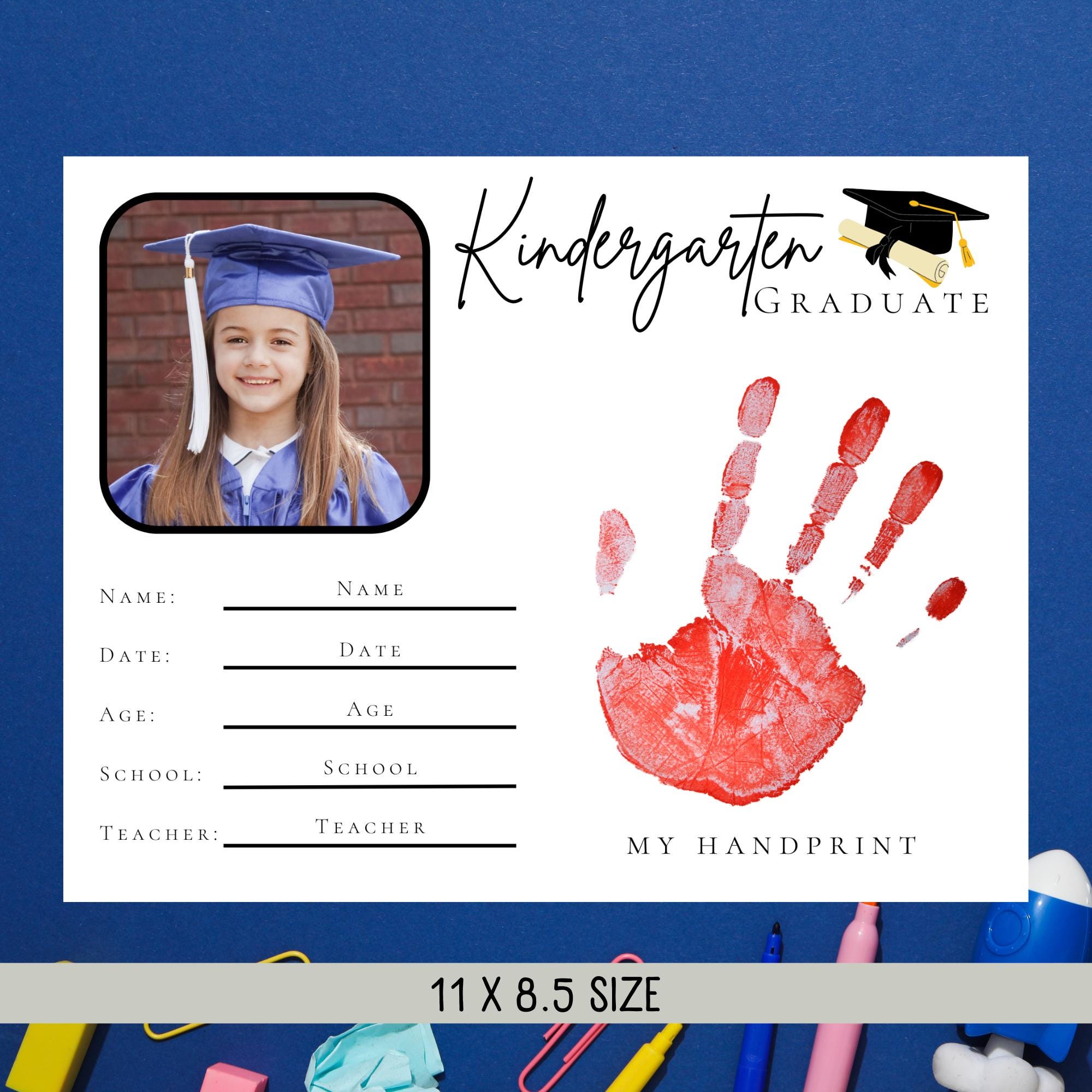 Kindergarten Graduation Keepsake: Handprint Art (digital Download) - Etsy