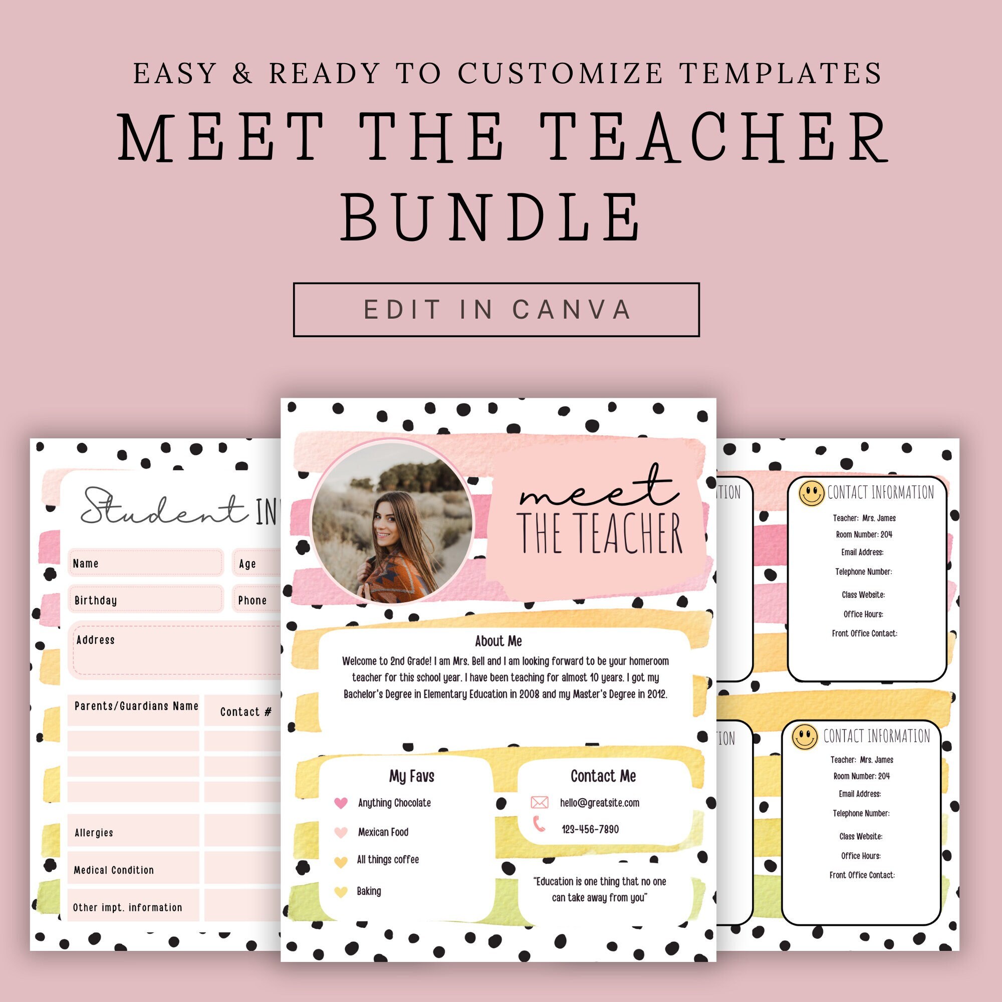 Open House Bundle, Meet the Teacher Template, Back to School Flyer ...
