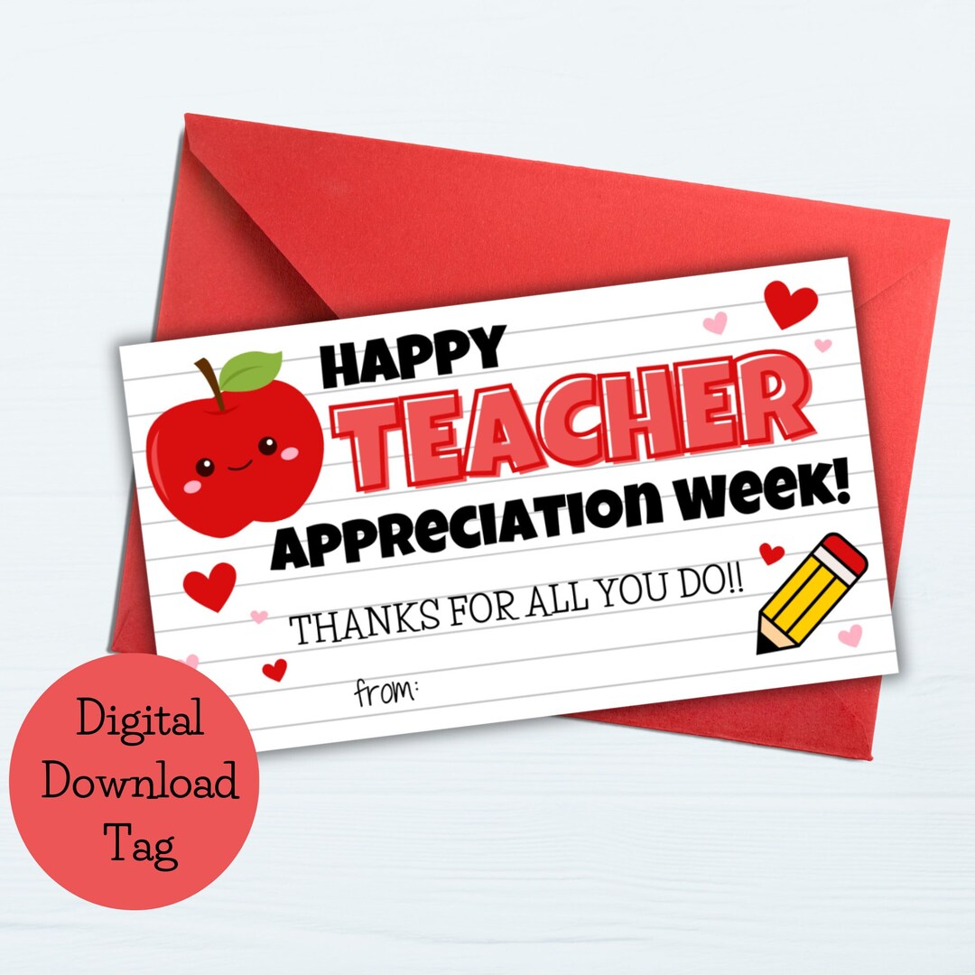 Apple Teacher Appreciation Gift Tags (digital Download) - Etsy
