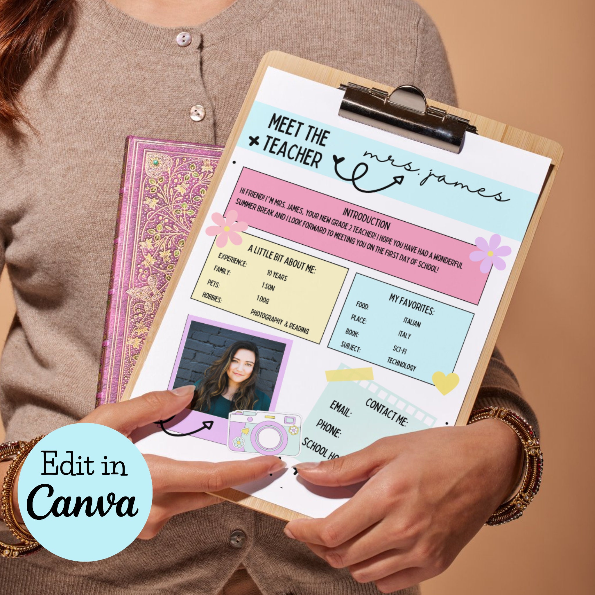 Editable Meet the Teacher Template Bundle (canva) - Etsy