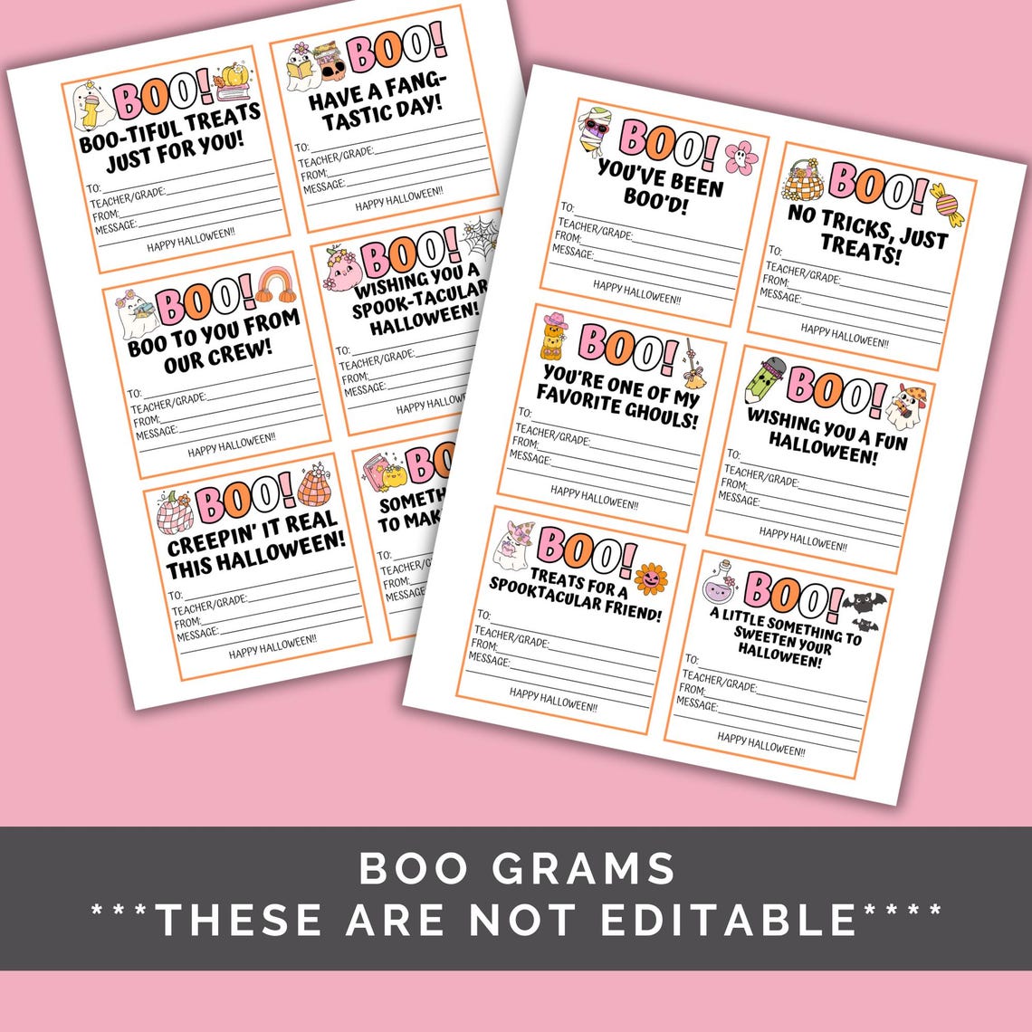Halloween Boo Gram Tags: Spooktacular Treats (digital Download) - Etsy