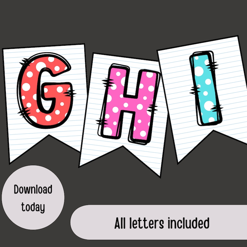 Doodle School Banner: Printable Alphabet Classroom Decor (digital ...