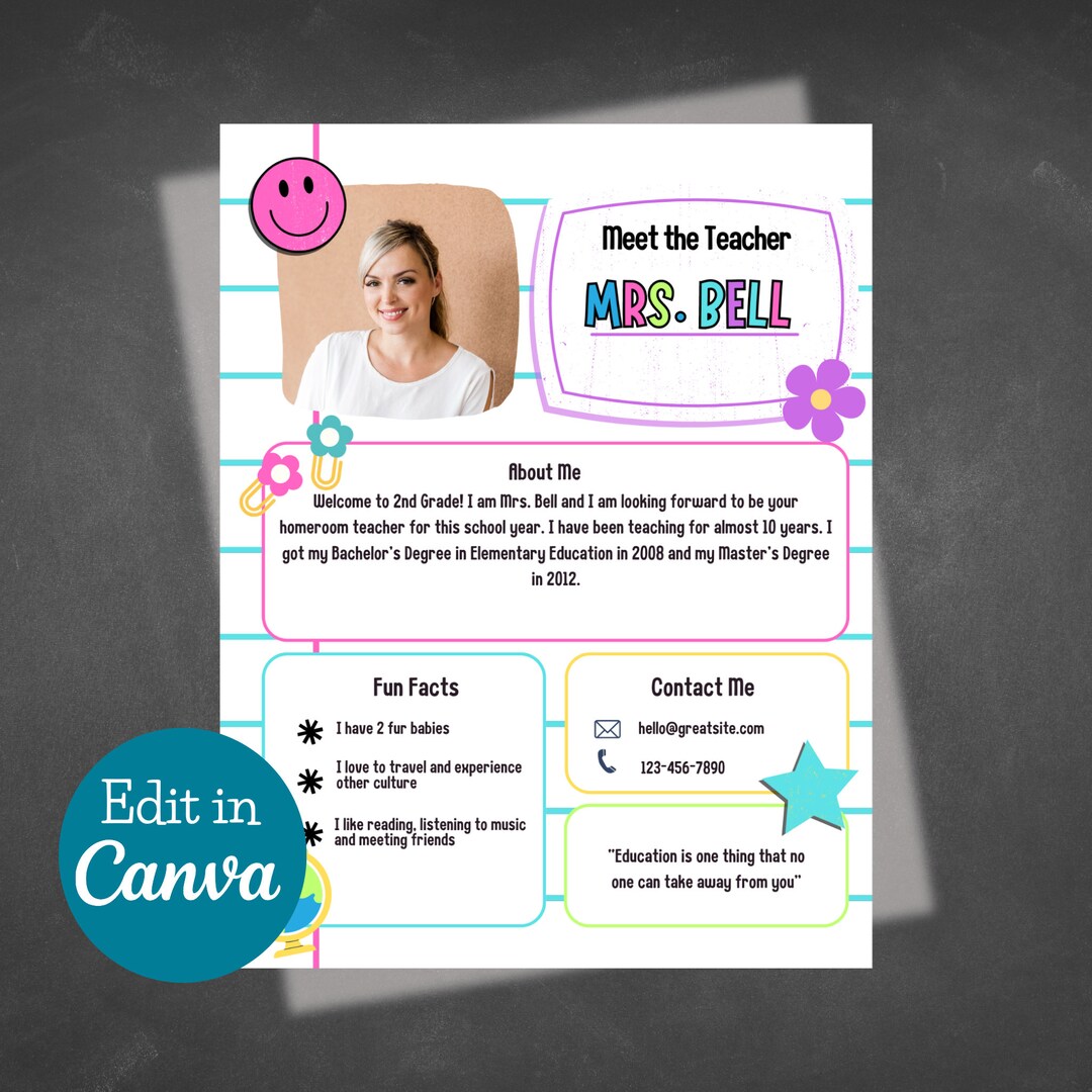 Meet the Teacher, Meet the Educator Template, Meet the Teacher Letter ...