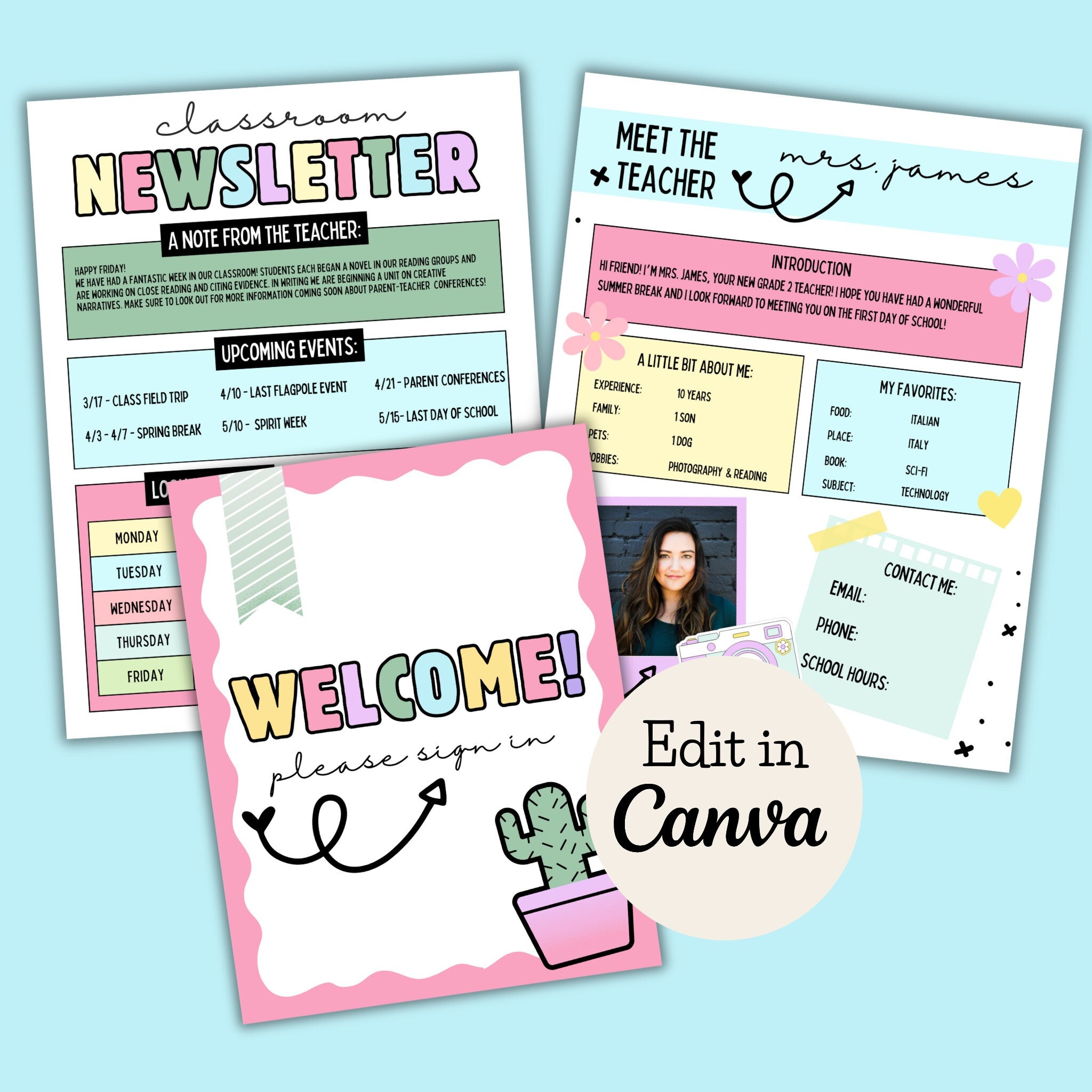 Meet the Teacher, Editable Meet the Teacher, Meet the Educator Template ...