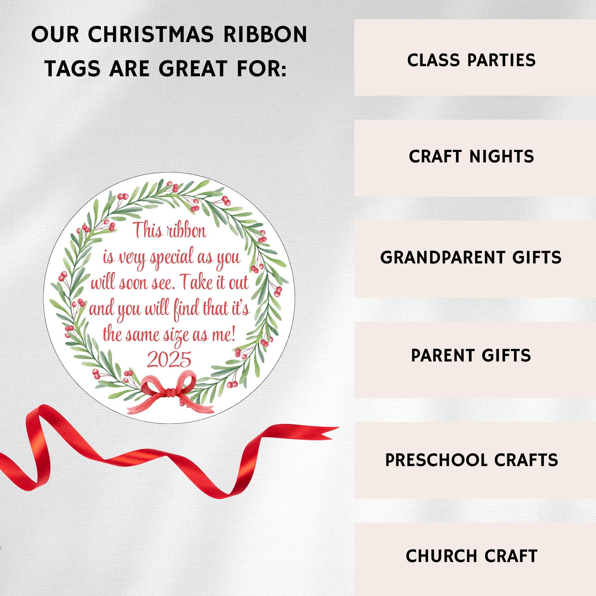 Height Keepsake Ornament Tag: Ribbon Ornament (digital Download - Etsy