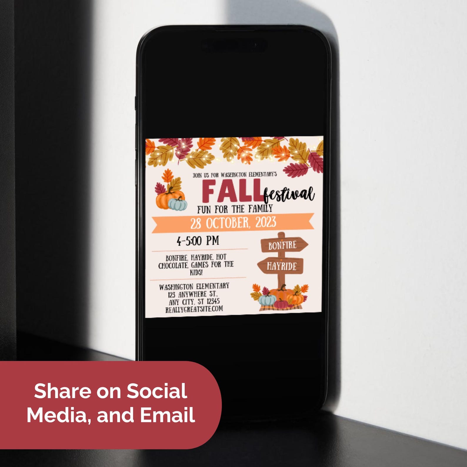 Fall Festival Flyer Template: Autumn Event, Canva Edit (digital ...