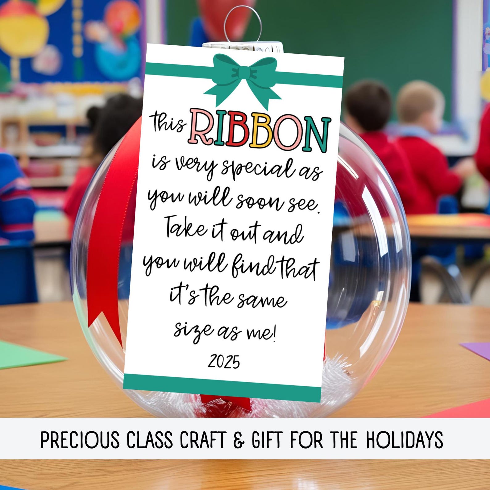 Height Ribbon Ornament Tag: Keepsake Christmas Decoration (digital ...