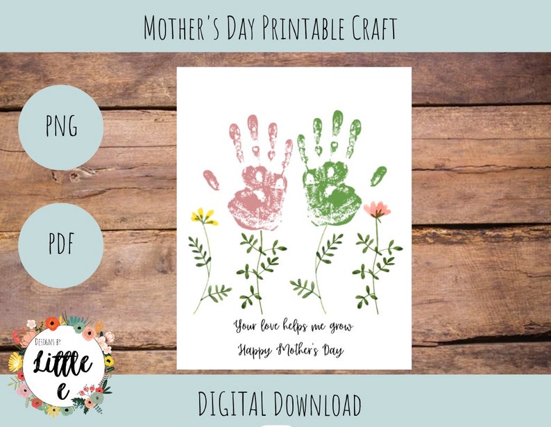 Mother's Day Craft Printable Handprint Craft for - Etsy