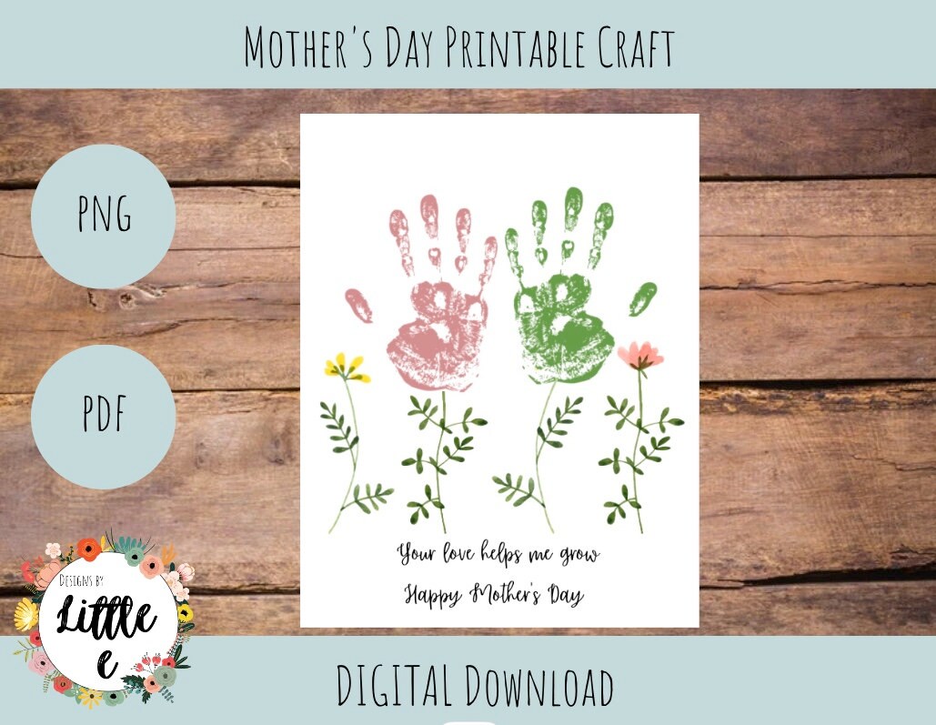 Mother's Day Craft Printable, Handprint Craft for Mother's Day, Grandma ...