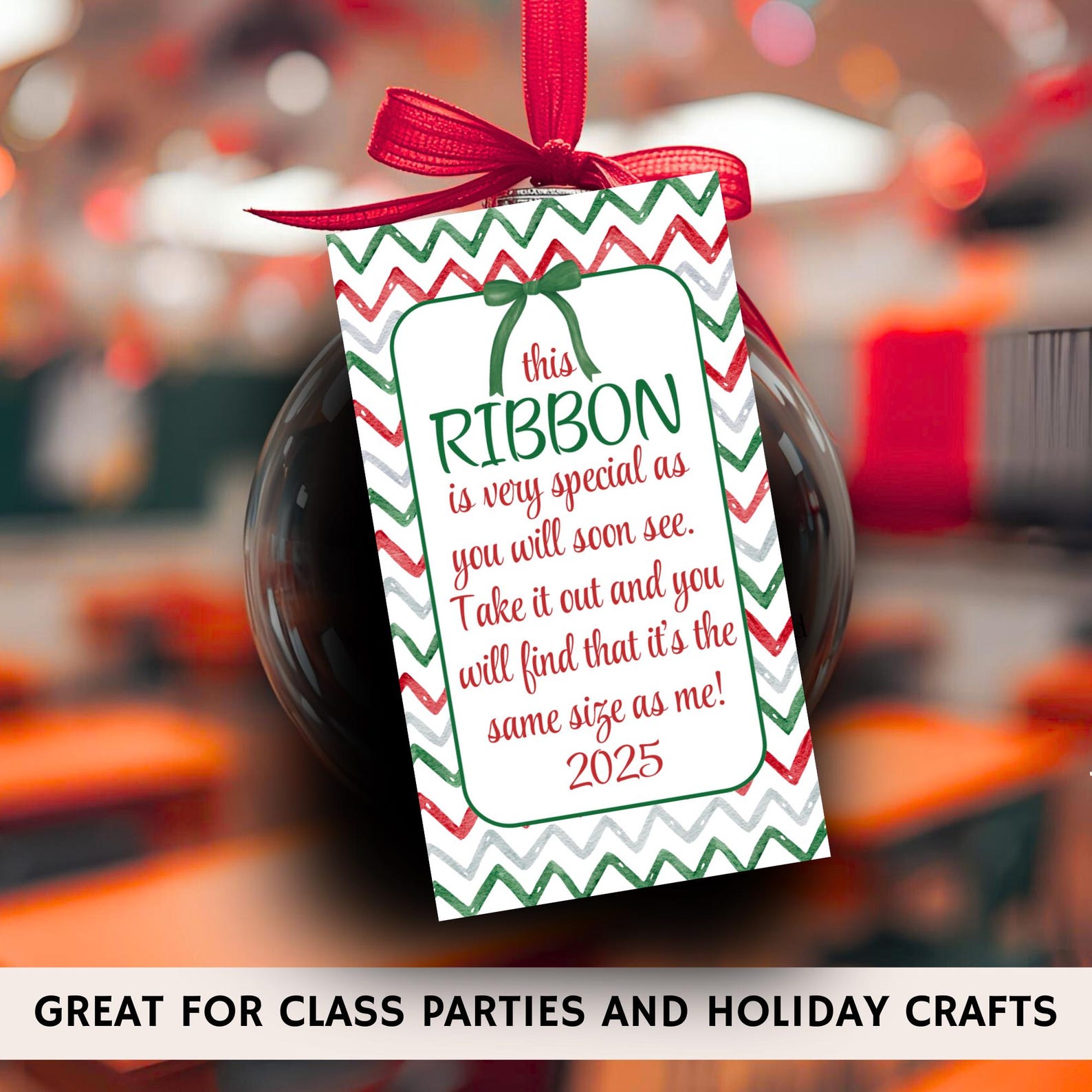 Ribbon Height Keepsake Ornament Tag - Etsy