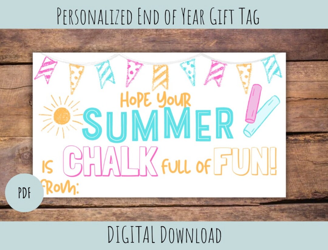 Student Gift Tags, Gift Tags, End of Year Tags, Chalk Tags, Tag ...