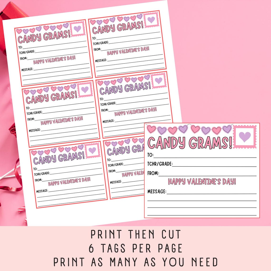 Valentine Candy Gram Flyer: Editable Canva Template - Etsy