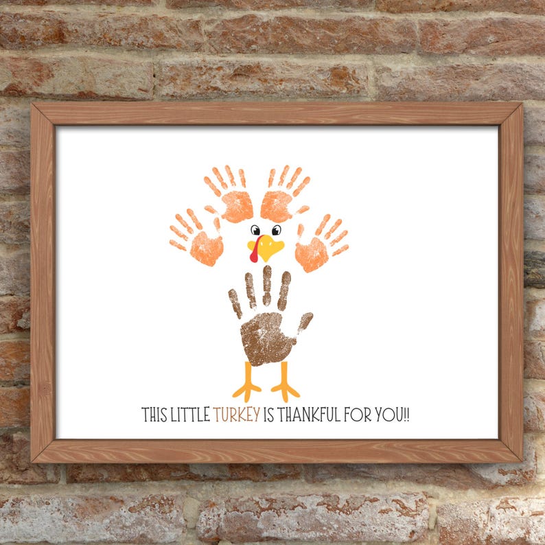 Turkey Handprint Craft Print: Thanksgiving Keepsake (11x8.5) - Etsy