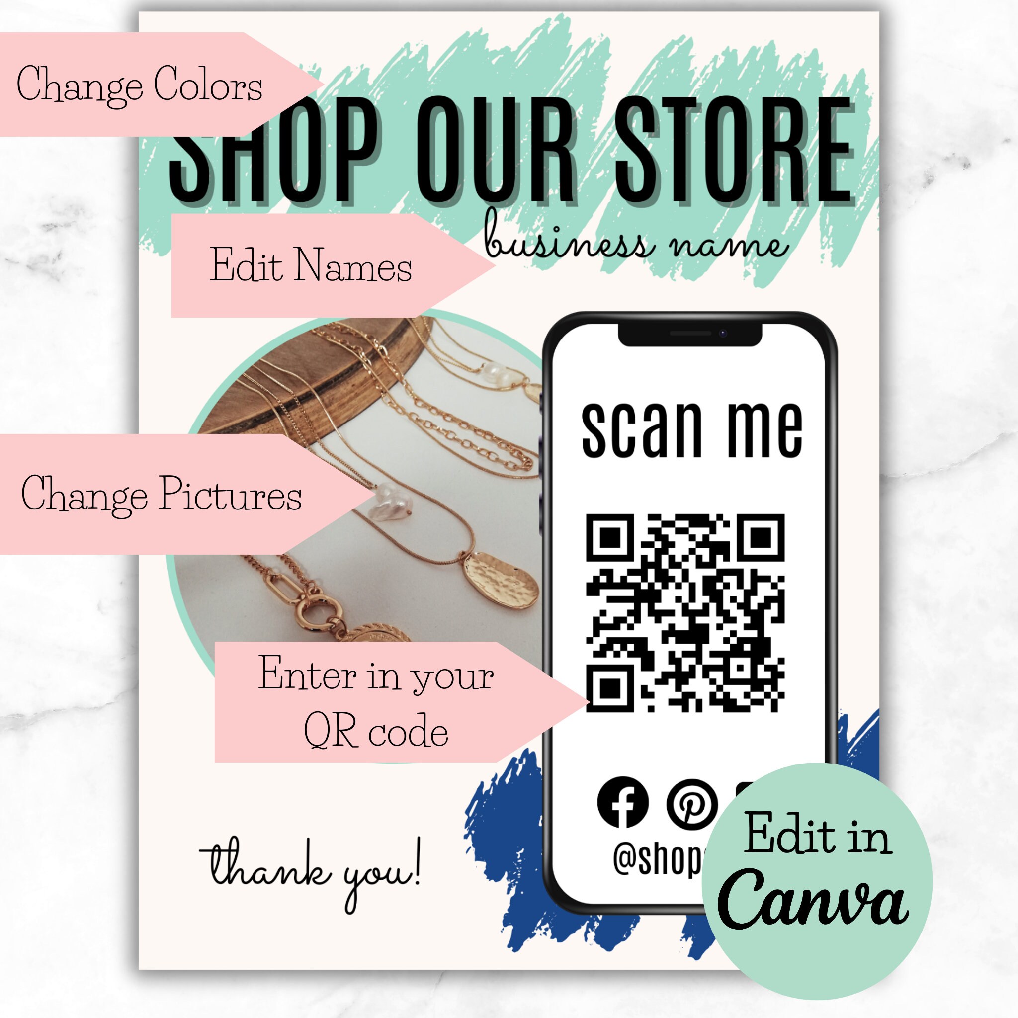 QR Code Sign, Qr Code Sign, Payment Sign, Social Media Sign, Venmo Sign ...