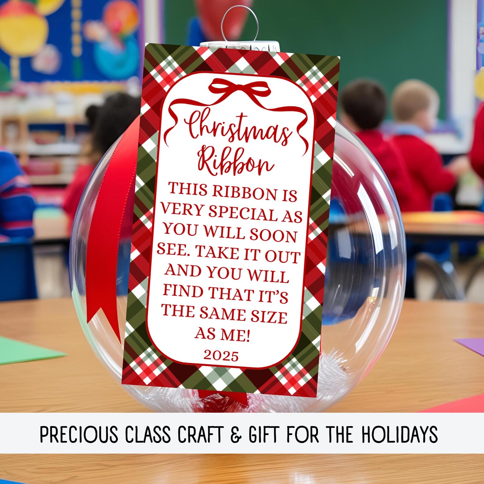 Height Keepsake Ornament Tag: Ribbon Growth Tracker (digital Download ...