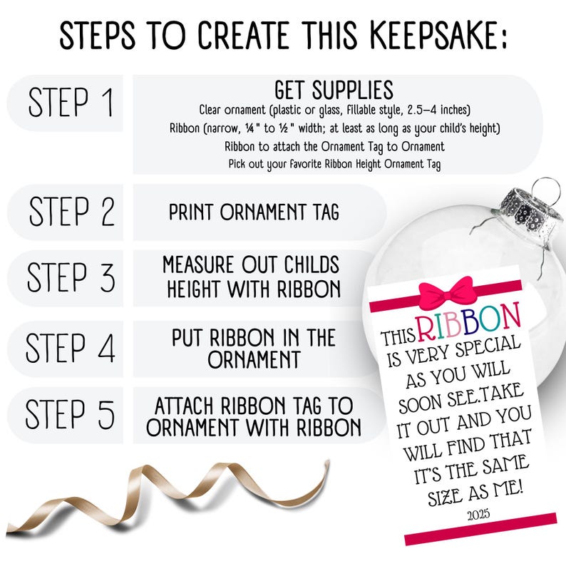 Height Ribbon,tag,same Size as Me,ribbon Ornament,height Ornament Tag ...