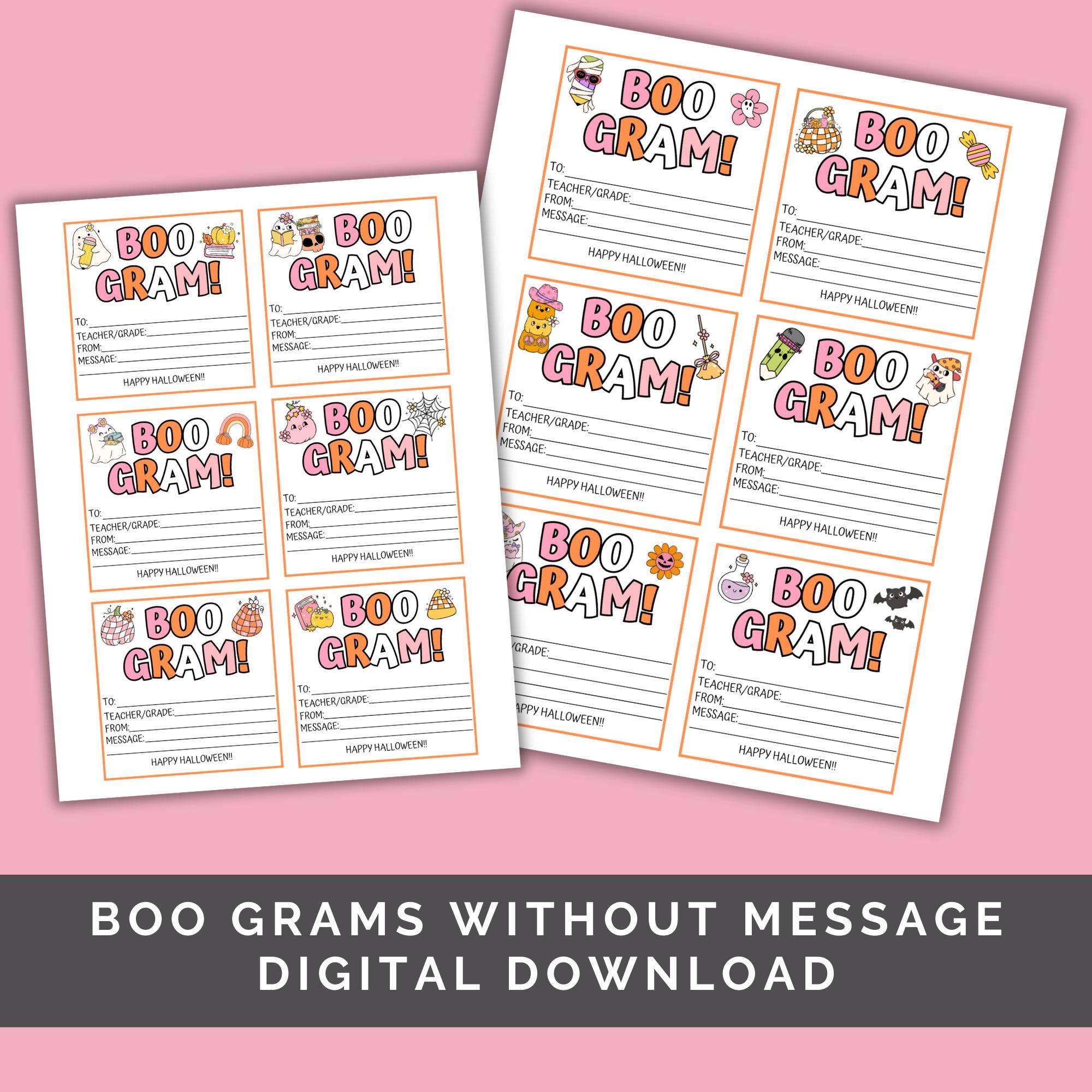 Halloween Boo Gram Tags: Spooktacular Treats (digital Download) - Etsy