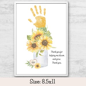 Teacher Appreciation Gift Handprint Art, Instant Download, Printable ...