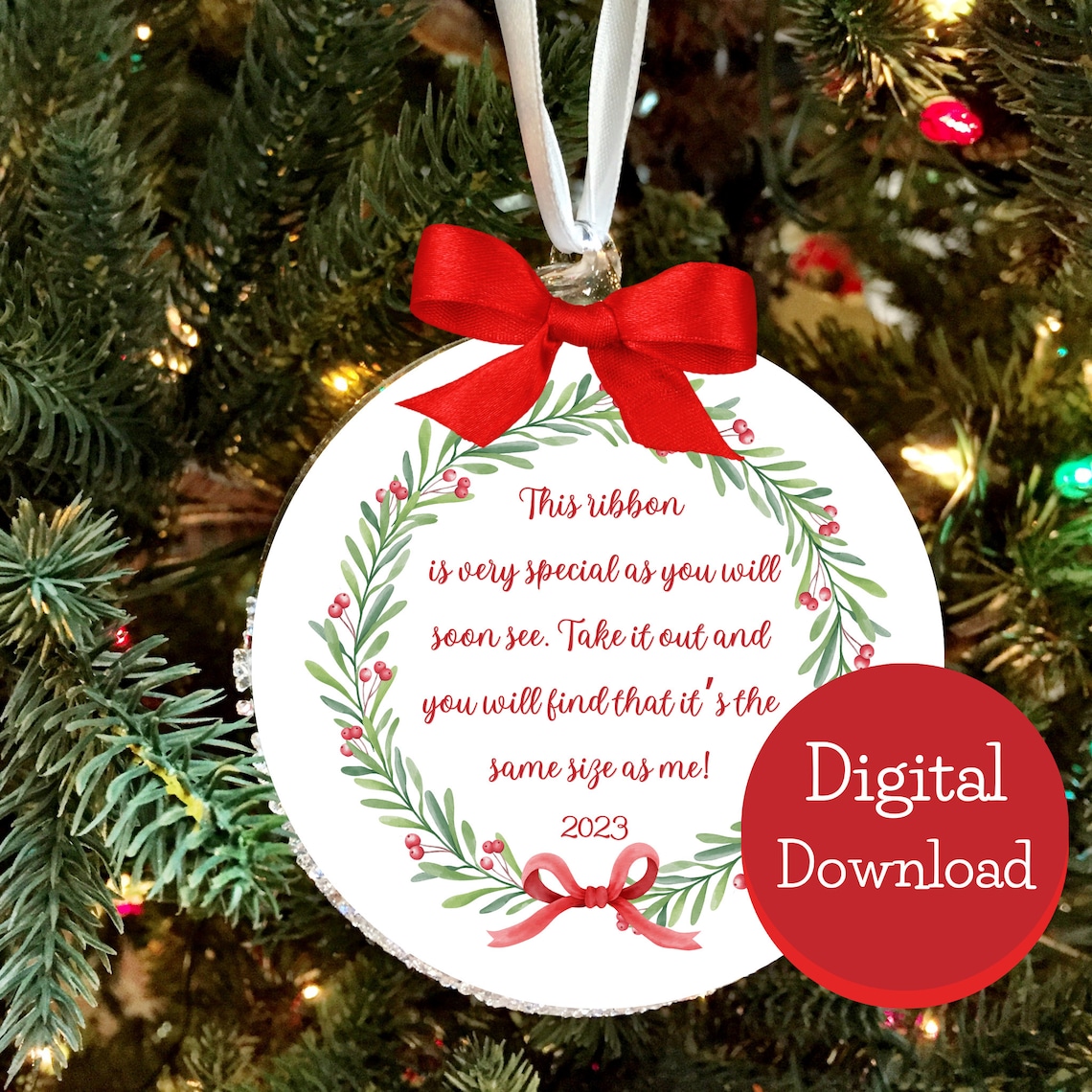 Ribbon, Tag, Same Size as Me, Ribbon Ornament, Height Ornament Tag ...