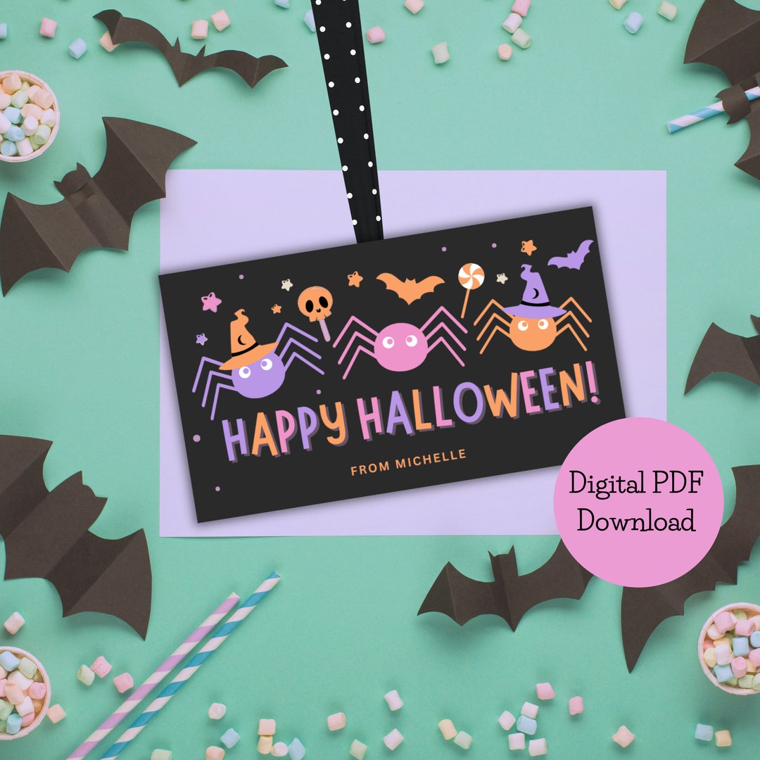 Editable Halloween Party Favor Tags, Class Gifts (digital PDF) - Etsy