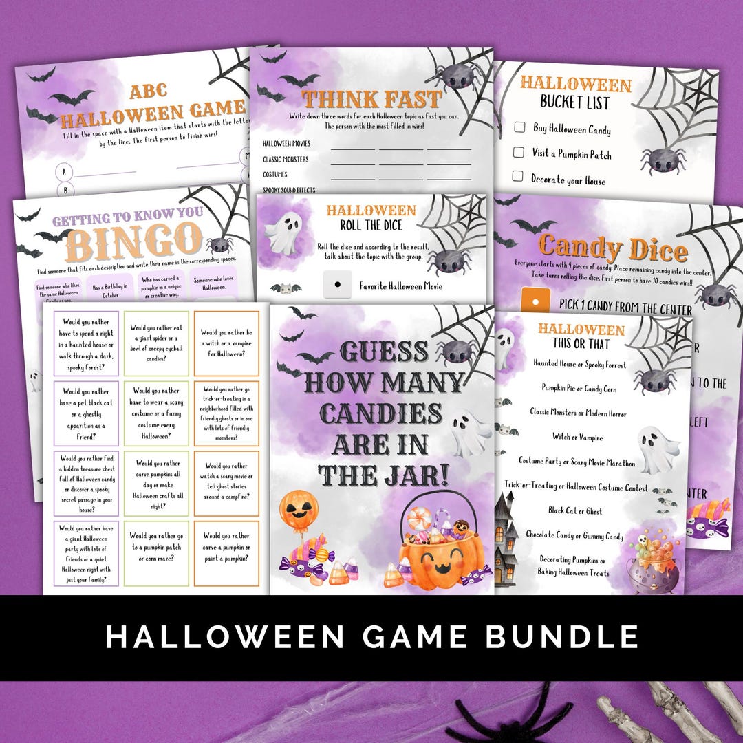 Halloween Party Games Bundle: Bingo, ABC Game (digital Download) - Etsy
